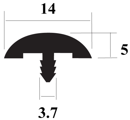 PVC T-Bar Black 14mm | Woodworking Machinery, Materials and Components ...