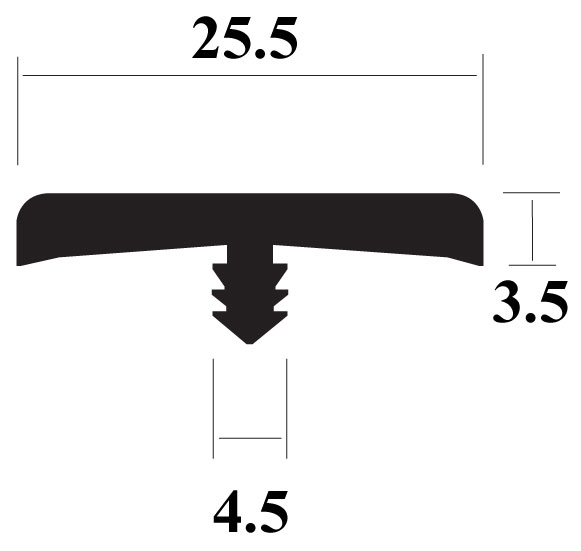 PVC T-Bar Aluminium 25.5mm | Woodworking Machinery, Materials and ...