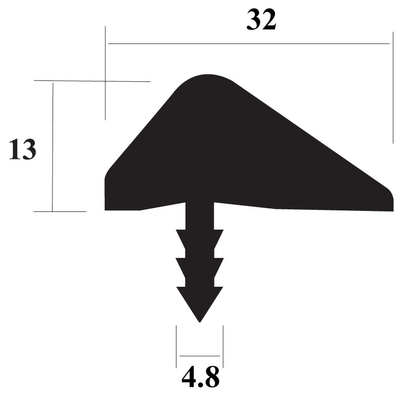 PVC T-Bar Black 32mm | Woodworking Machinery, Materials and Components ...