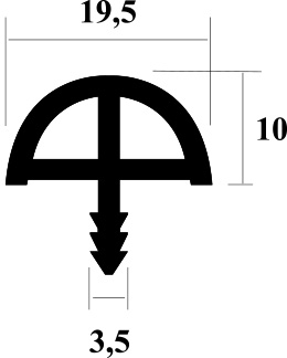 PVC T-Bar Black 19.5mm | Woodworking Machinery, Materials and ...