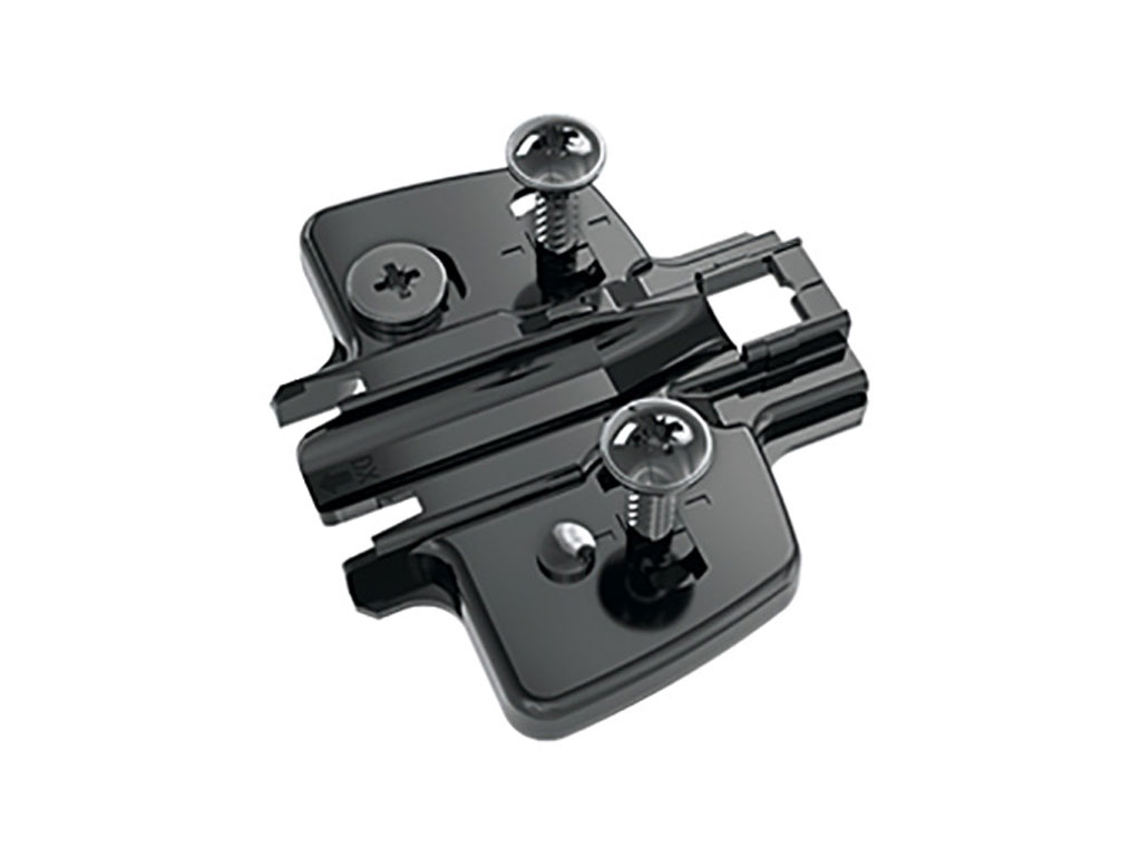 Hettich 3D Black Mounting Plate 1.5mm with Wood Screw for 18mm Board ...