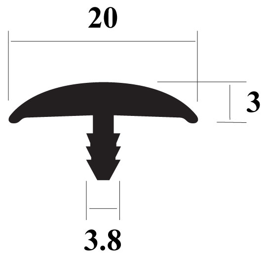 PVC T-Bar White 20mm | Woodworking Machinery, Materials and Components ...