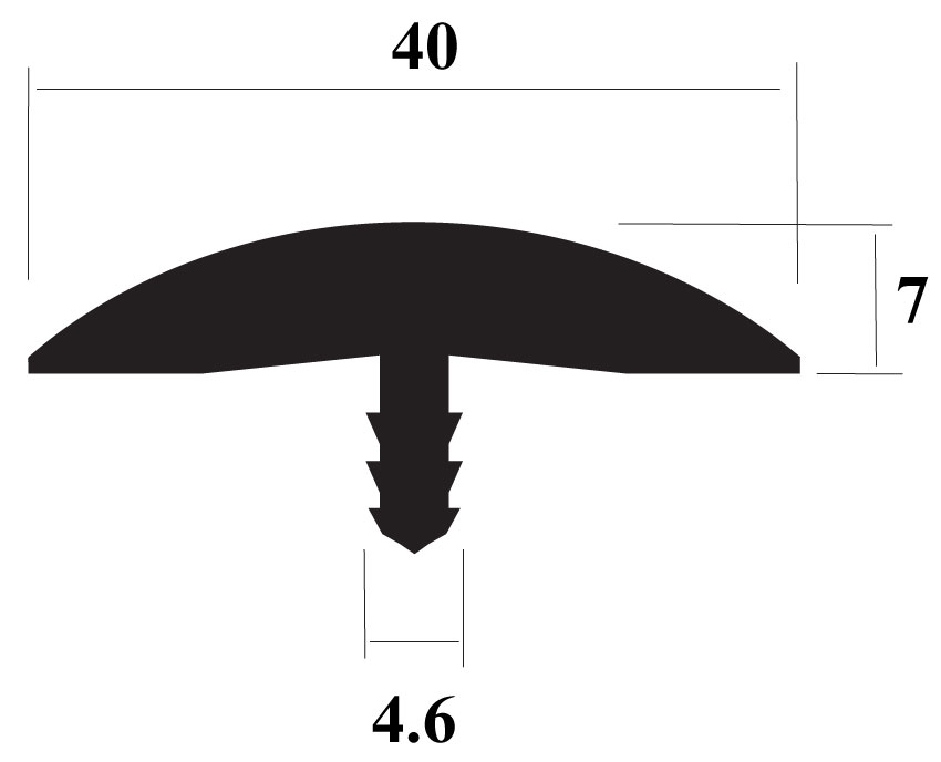 PVC T-Bar Grey 40mm | Woodworking Machinery, Materials and Components ...
