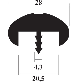 PVC T-Bar Black 20.5mm | Woodworking Machinery, Materials and ...