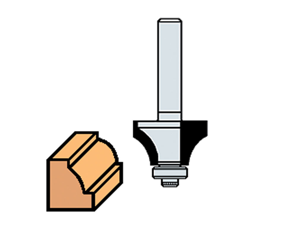 R:12mm HM Beading Router Cutter with Bearing 38mm Dia 1142224 | All ...