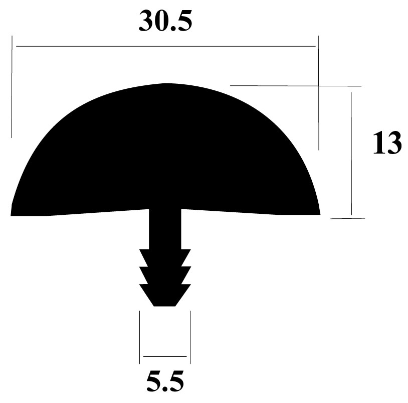 PVC T-Bar Black 30.5mm | Woodworking Machinery, Materials and ...