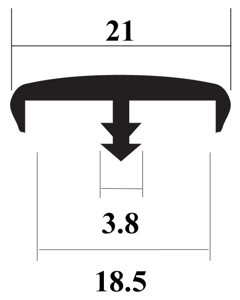 PVC T-Bar Black 18.5mm | Woodworking Machinery, Materials and ...