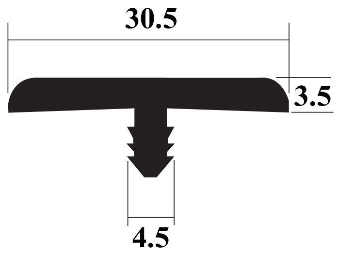 PVC T-Bar White 30.5mm | Woodworking Machinery, Materials and ...